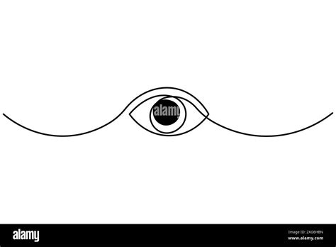 Eye Continuous One Line Drawing Of Isolated Outline Vector Art