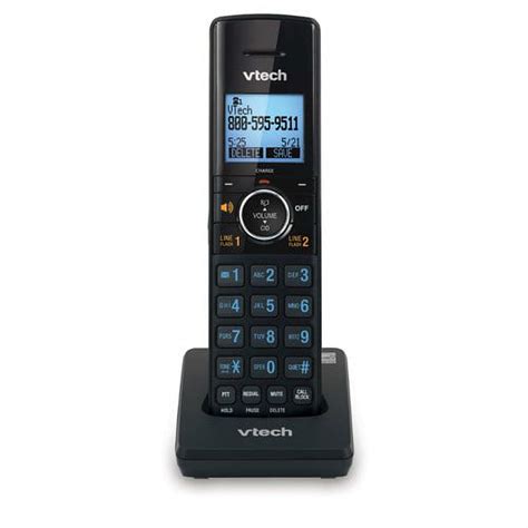 VTech DS6250 Wireless Cordless Accessory Handset For DS6251 Series Silver And Black Walmart Com