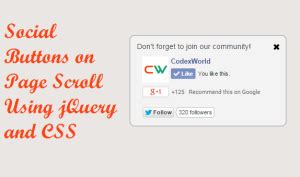 Social Popup On Page Scroll Using JQuery And CSS CodexWorld