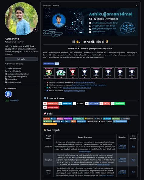 Github Mernstack Mernstackdevelopment Webdevelopment Ashikujjaman Himel