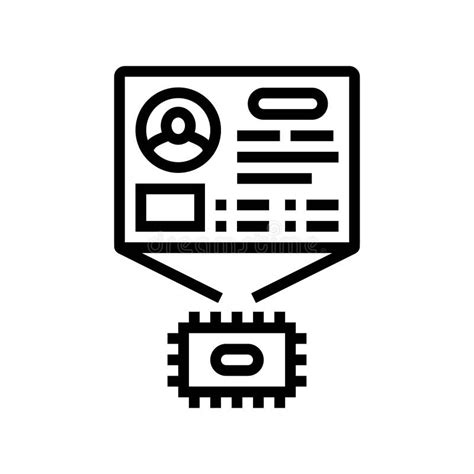 Microchip With Personalized Data Line Icon Vector Illustration Stock