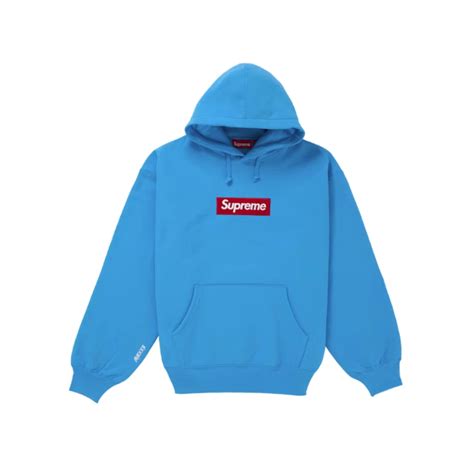 Bluza Supreme Box Logo Hooded Sweatshirt Fw25 Cyan N Hype