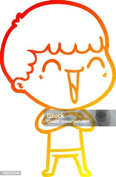 만화 행복한 남자의 따뜻한 그라데이션 선 그리기 그라데이션에 대한 스톡 벡터 아트 및 기타 이미지 그라데이션 낙서 드로잉