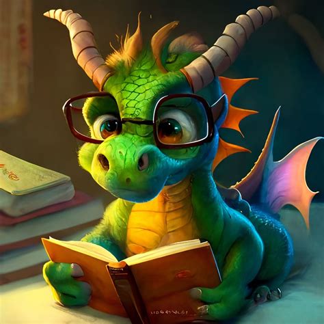 Download Dragon Cute Reading Royalty Free Stock Illustration Image