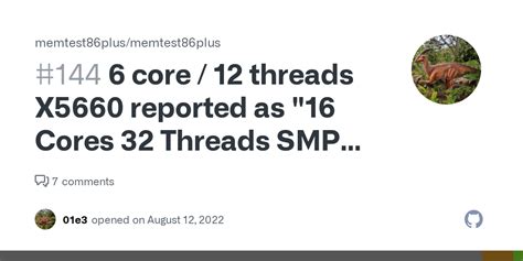 6 Core 12 Threads X5660 Reported As 16 Cores 32 Threads Smp 12t