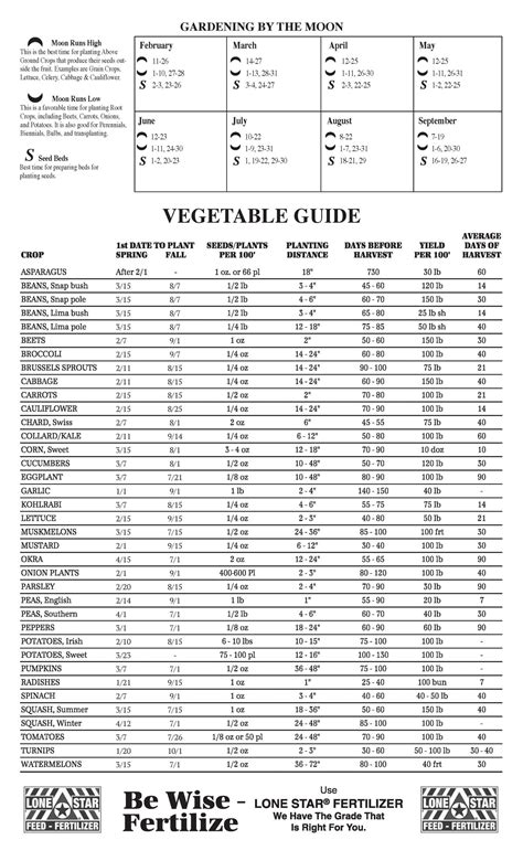 Vegetable Fertilizer Application Chart Vegetable Garden And Lawn Starter