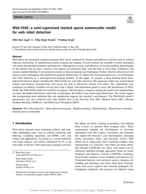 Web S4ae A Semi Supervised Stacked Sparse Autoencoder Model For Web