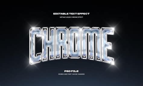Premium PSD | Chrome Text Effect Design