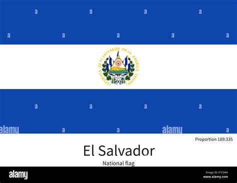 National Flag Of El Salvador With Correct Proportions Element Colors