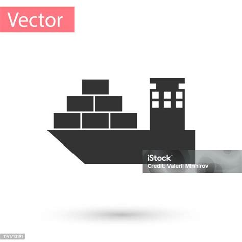 회색 화물 선박 아이콘 흰색 배경에 고립입니다 벡터 일러스트 0명에 대한 스톡 벡터 아트 및 기타 이미지 0명 물 바다 Istock