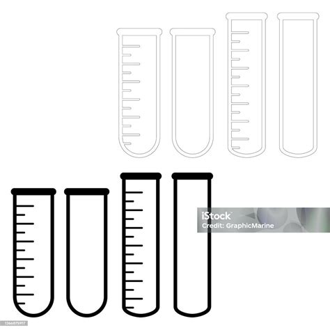 화학 시험 관 벡터 아이콘은 미니멀 한 간단한 평면 그림을 설정합니다 흰색 배경에 고립 된 과학에 대한 실험 화학 플라스크 건강관리와 의술에 대한 스톡 벡터 아트 및 기타