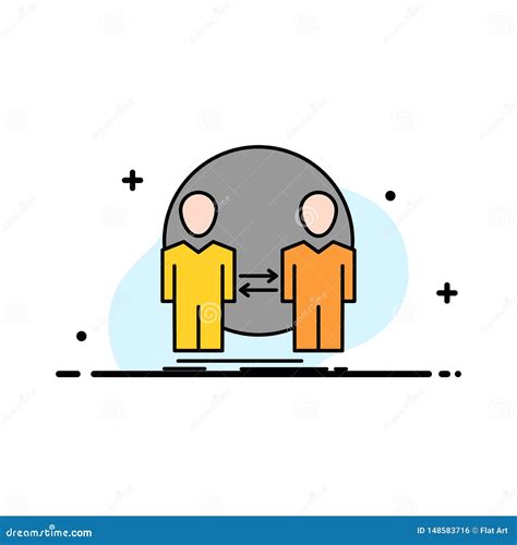 Man Clone User Identity Duplicate Business Flat Line Filled Icon Vector Banner Template