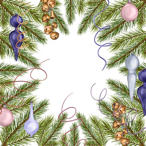 Quadro Armação Fez Do Abeto árvore Galhos Com Natal Enfeites Bolas E