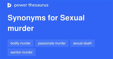 Sexual Murder Synonyms 9 Words And Phrases For Sexual Murder