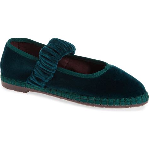 Flabelus Mafalda Leonor Mary Jane Flat In Green Modesens