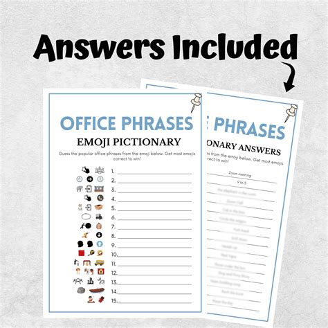 Office Emoji Pictionary Game Office Party Games Work Party Games