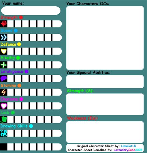 character stats sheet remaked by lavendexarycubey2008 on deviantart