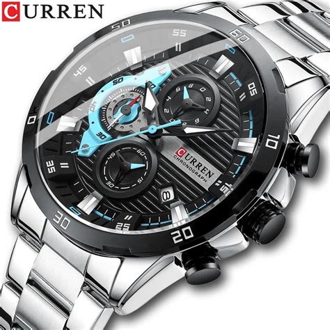 Curren Stainless Steel Watches For Mens Creative Fashion Luminous Dial
