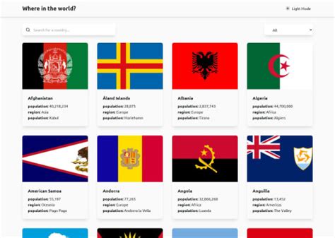 Countries Api Reactjs And React Router And Redux Toolkit And Tailwind Css