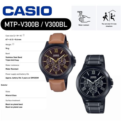 [casio Men] Casio Men Analog Multihand Mtp V300bl 5a Mtp V300b 1a Mtp V300 Shopee Malaysia
