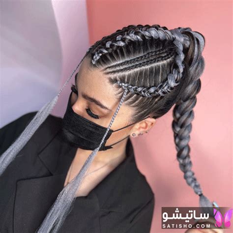 بافت مو با موی اضافه رنگی موی رنگی برای بافت ساتیشو