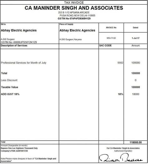 Printable Labour Invoice Format For Gst Now By Labour Invoice Format For Gst Cards Design