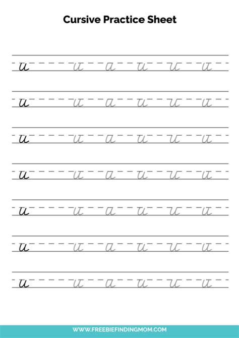 Free Printable Lowercase Cursive Letters Lowercase Cursive U
