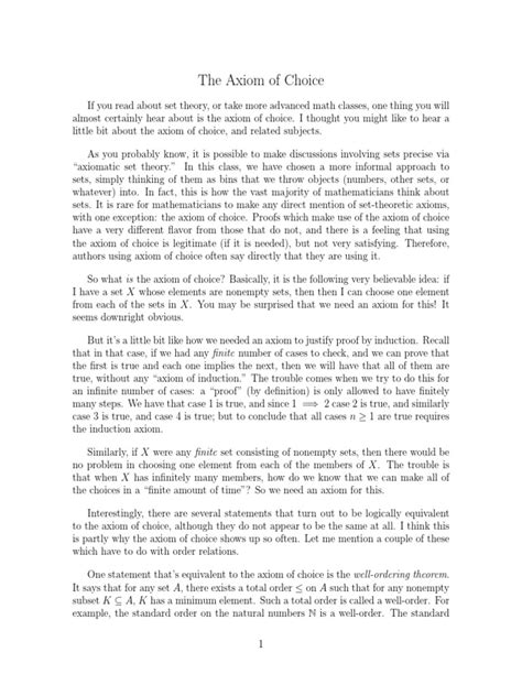 The Axiom Of Choice Pdf Basis Linear Algebra Axiom