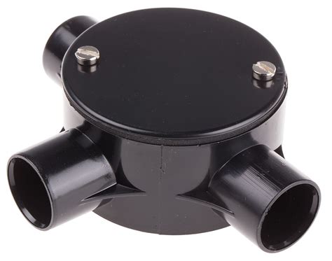 Rs Pro 3 Way Tee Box Conduit Fitting Black Dia 20mm Nominal Size