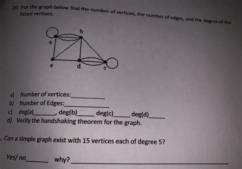 Solved He Graph Below Find The Number Of Vertices The Chegg