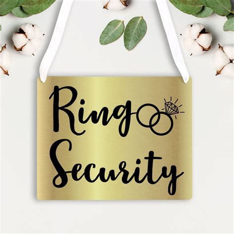 Ring Bearer Metallic Wedding Sign Ring Security Funny Ring Bearer Sign