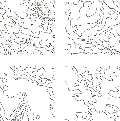 Topography Pattern Square For Map Contour Background Vector