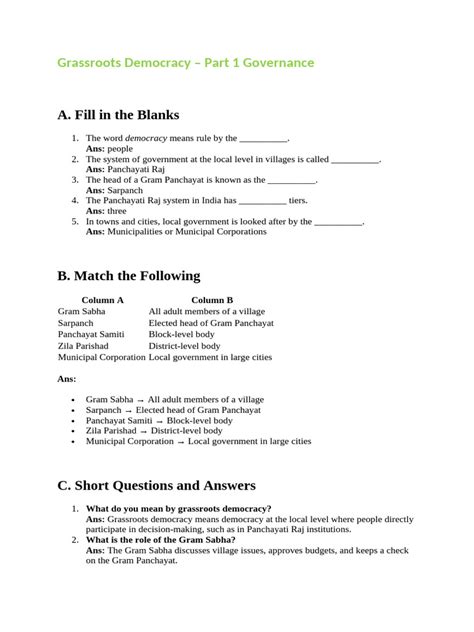 Grass Root Demoracy Part 1 Pdf Government Of India Government