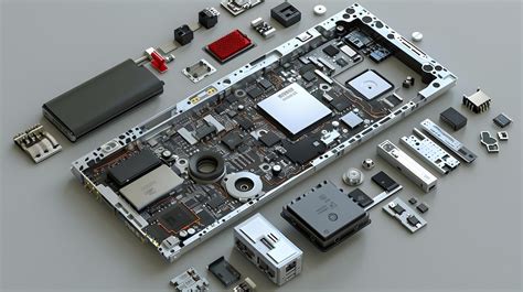 generate a 3d exploded view of a nextgeneration smartphone showing all
