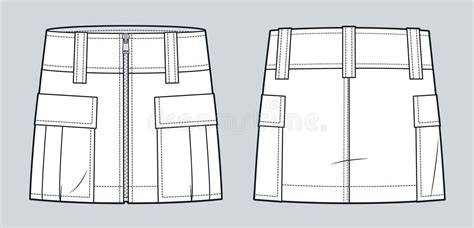 Women Cargo Skirt Stock Illustrations 78 Women Cargo Skirt Stock