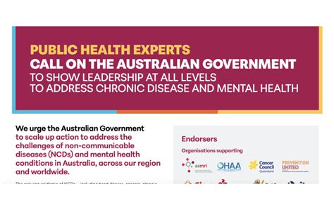 Call To Action To Australian Government • Global Week For Action On Ncds