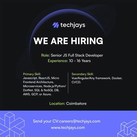 Techjays Fullstackdeveloper Techjobs Javascriptjobs Coimbatorejobs