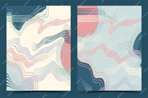 Premium Vector Abstract Art Cover Collection With Blobs Shapes And Lines In Vector
