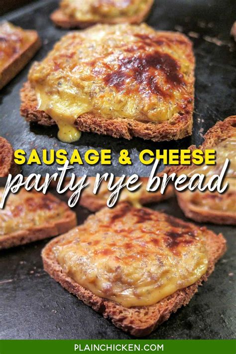 Sausage And Cheese On Party Rye Bread Plain Chicken