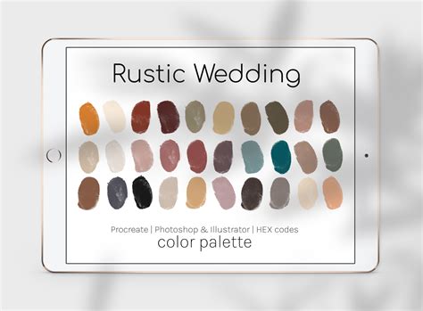 Rustic Wedding Color Palette Graphic By Thedigitaldoodle · Creative Fabrica