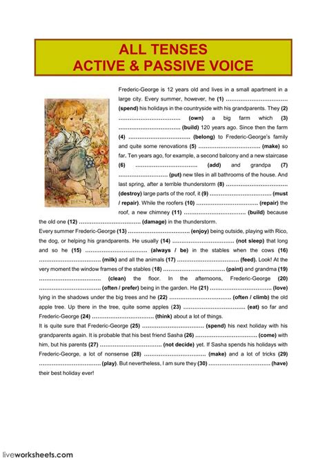 All Tenses Active Passive Voice2 Worksheet