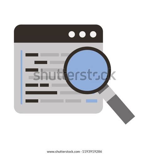 Programming Software Magnifying Glass Coding Web Stock Vector Royalty