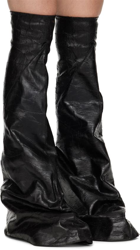 Rick Owens Drkshdw Black Porterville Fetish Tall Boots Rick Owens Drkshdw