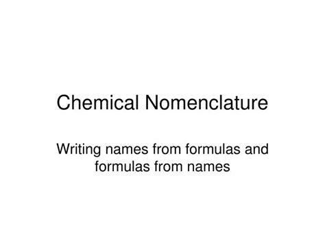 PPT Chemical Nomenclature PowerPoint Presentation Free Download ID