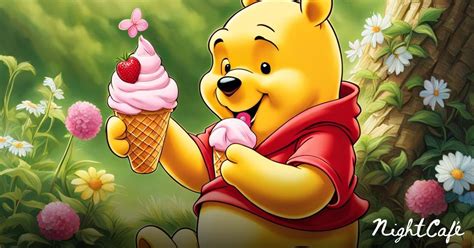 Winne The Pooh Eating Ice Cream Winnie The Pooh Eating Ice