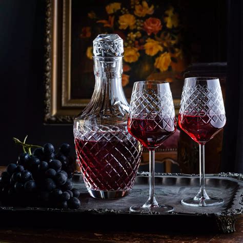 Stelo Kristal Kesme Şarap Kadehi 2li Set Leone Di Fiume