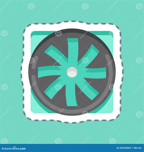 Sticker Line Cut Fan Suitable For Computer Components Symbol Simple Design Editable Design