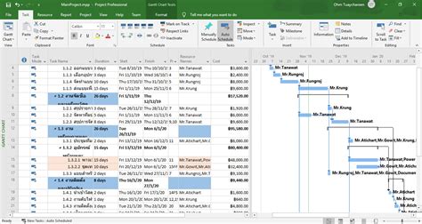 การดูค่าใช้จ่ายโครงการแยกตามเดือนด้วย Microsoft Project 9expert