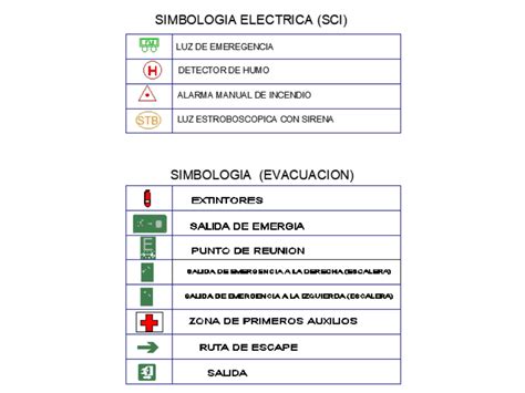 Simbologías Eléctrica Y Evacuación En Autocad Cad 3 99 Mb Bibliocad