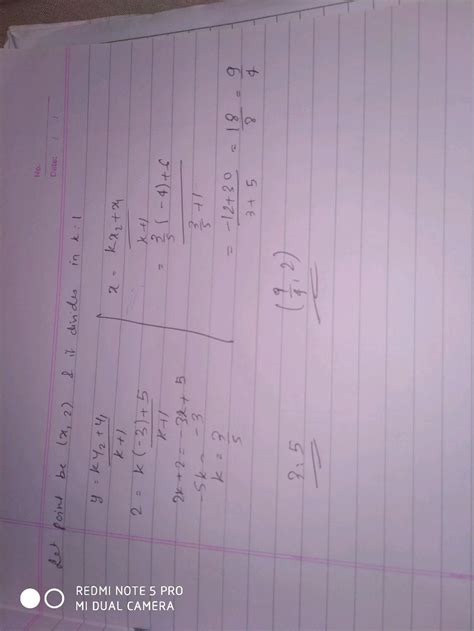 Find The Coordinates Of The Point Which Divides The Line Segment Joining The Points A